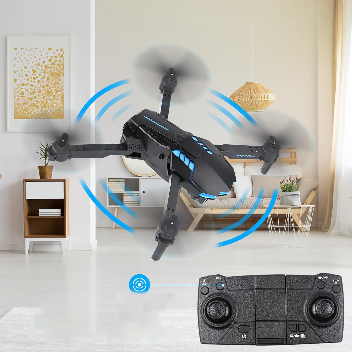 Drone cu camera 1080P HD, model X6 PRO, 2 baterii, design pliabil ...