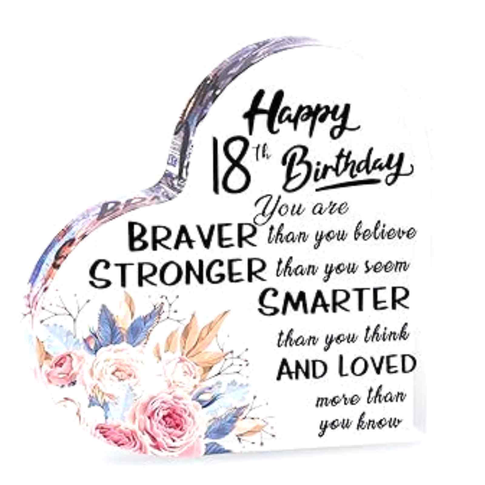 Placa aniversare 18 ani, acril, design inima, 10x10x1cm, transparent ...