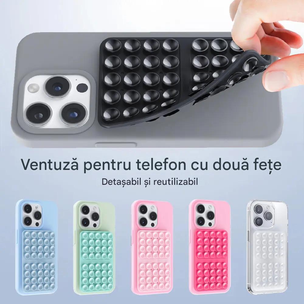 Suport pentru telefon din silicon cu ventuza, Prindere pe faianta/geam ...