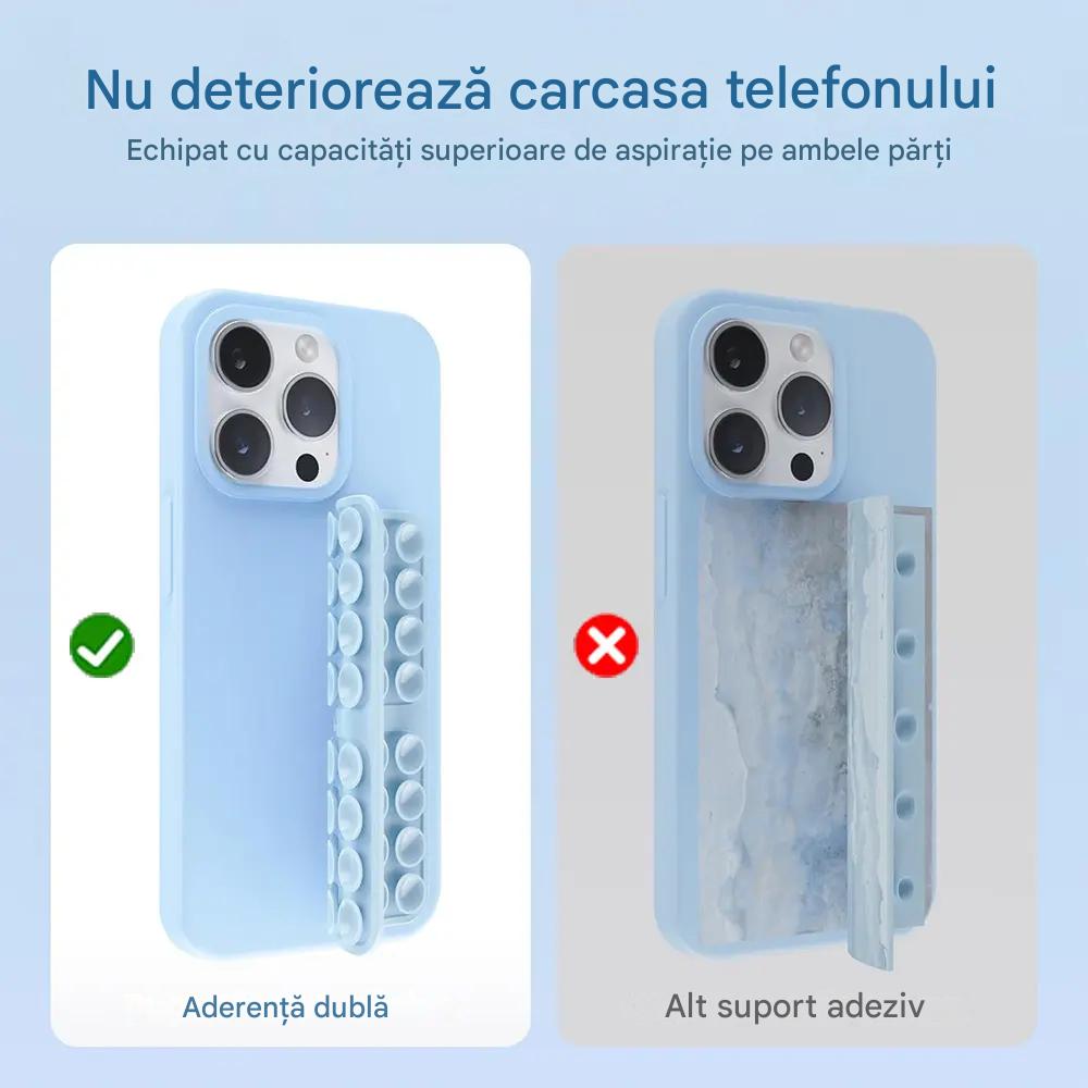 Suport pentru telefon din silicon cu ventuza, Prindere pe faianta/geam ...
