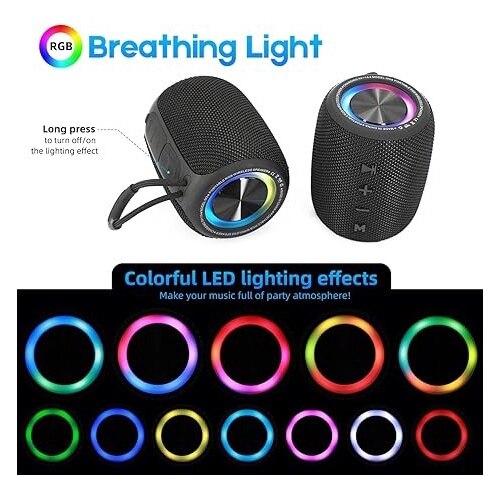 Boxa Portabila, Bluetooth 5.3, Lumini RGB, autonomie 10h, Functie radio ...