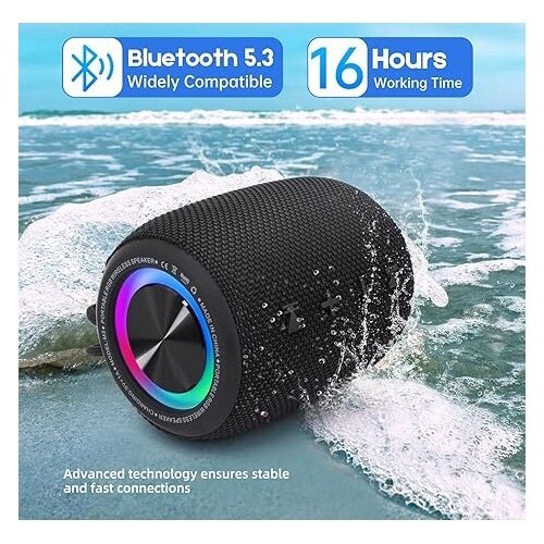 Boxa Portabila, Bluetooth 5.3, Lumini RGB, autonomie 10h, Functie radio ...