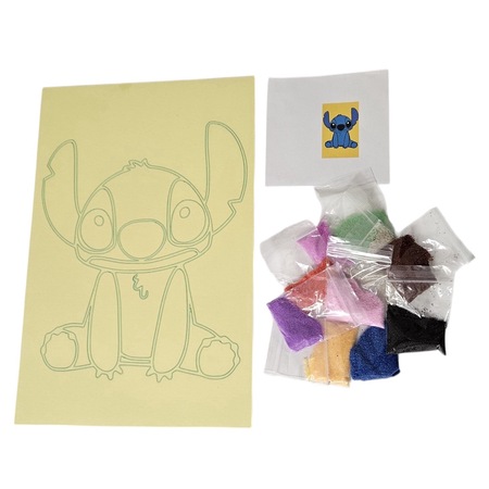 Desen cu nisip colorat Model Ursulet Stich - eMAG.ro