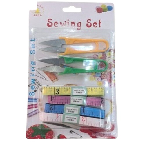 Set 2 foarfece de croitorie si 4 benzi de masurare, Pvc+Metal - eMAG.ro