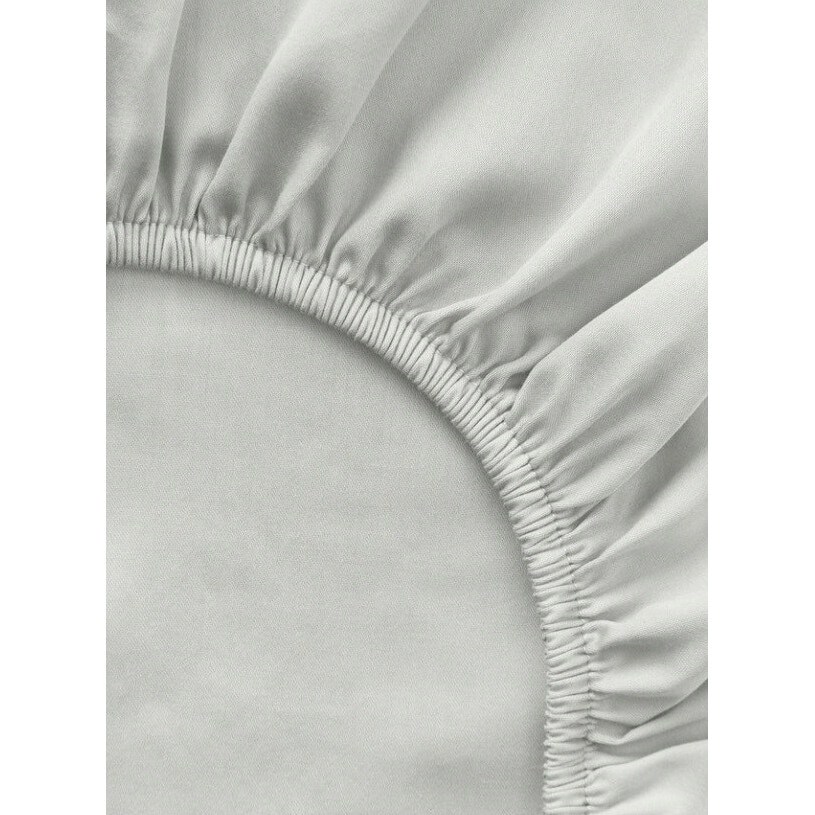 Cearceaf de pat Westwing din satin / bumbac, gri deschis, 90x200cm ...