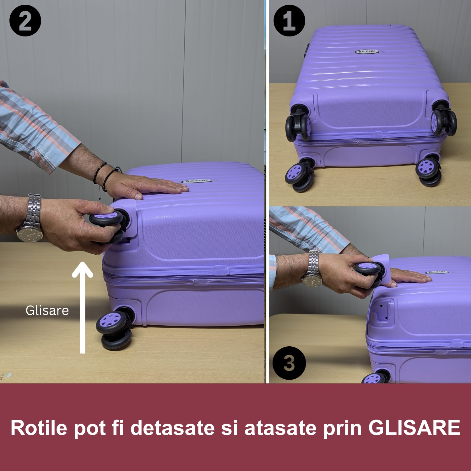 Set complet 3 trolere pentru vacanta Bezubi Easy Travel, bagaj cabina ...