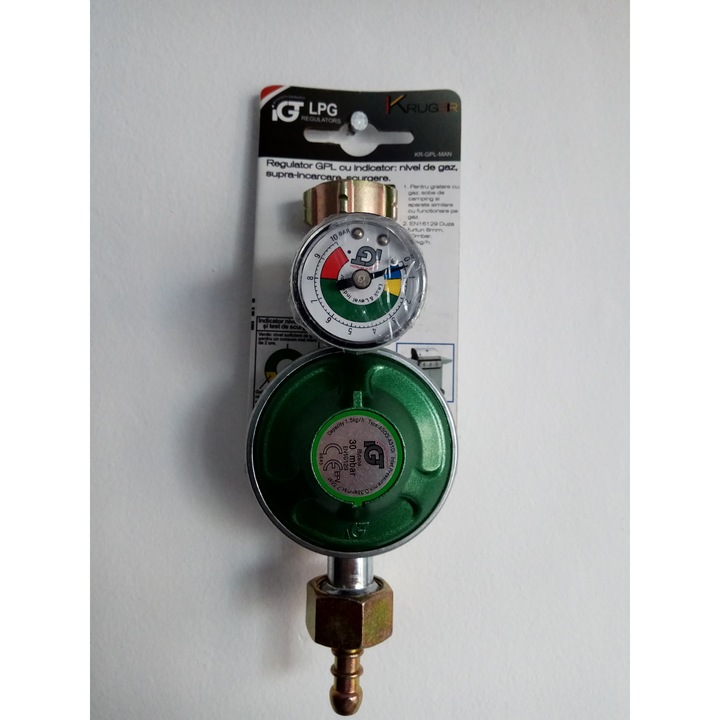 Regulator GPL Kruger-IGT Denmark, cu manometru, indicator de nivel de ...