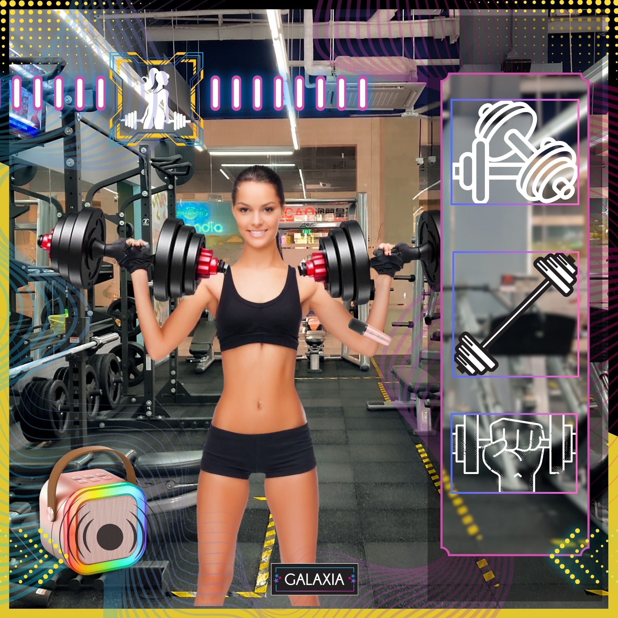 Set Gantere Reglabile 2 in 1 Galaxia® 20 kg – Haltere Convertibile in Bara, Greutati pentru ...