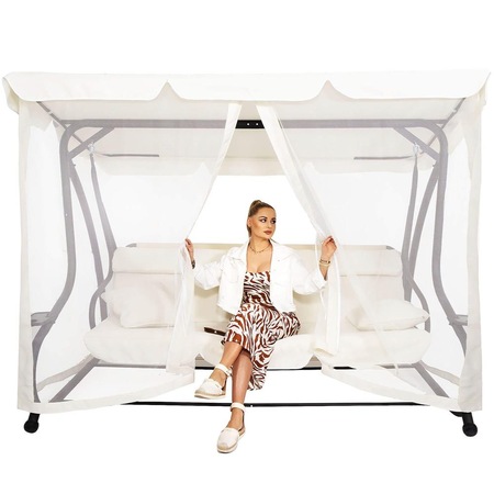 Balansoar leagan pat 4 persoane Sersimo Tenerife, cu plasa anti-insecte ...