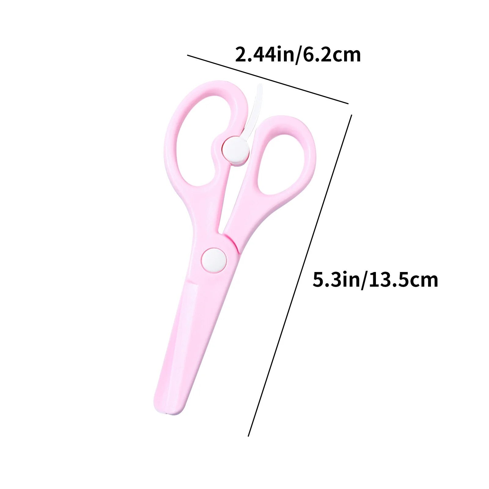Foarfeca pentru copii, plastic, roz, 13.5x6.2cm, design cu cap rotund ...