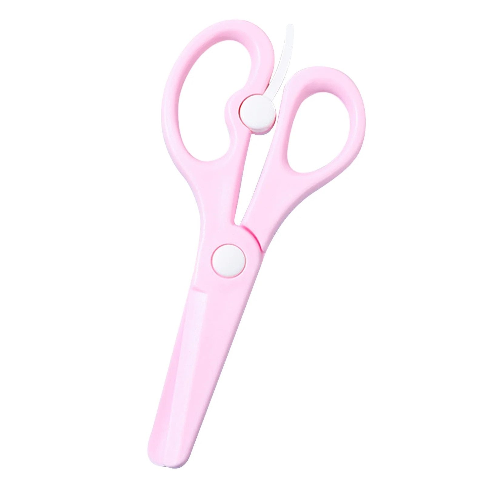 Foarfeca pentru copii, plastic, roz, 13.5x6.2cm, design cu cap rotund ...