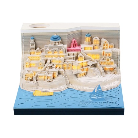 Calendar de birou 2024 cu LED, calendar 3D din hartie, set cadou - eMAG.ro