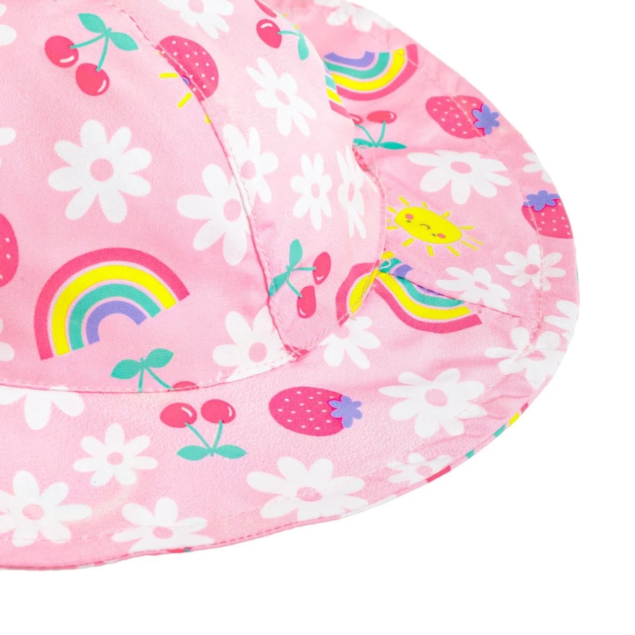 Palarie deTip ”Bucket” Roz cu Fructe Colorate Curcubeu & Soare pentru ...