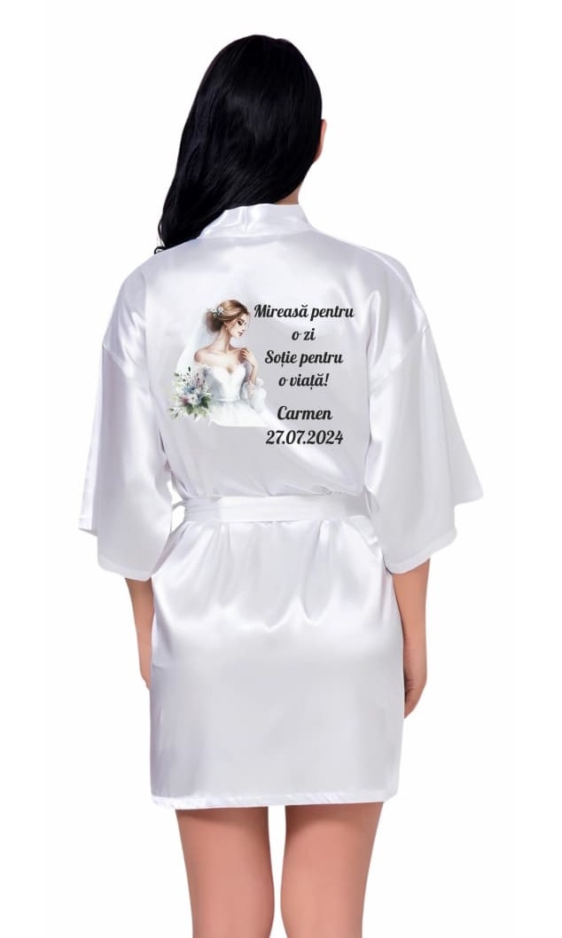 Halat mireasa, Nunta, Alb, Satin, HNM001 - eMAG.ro