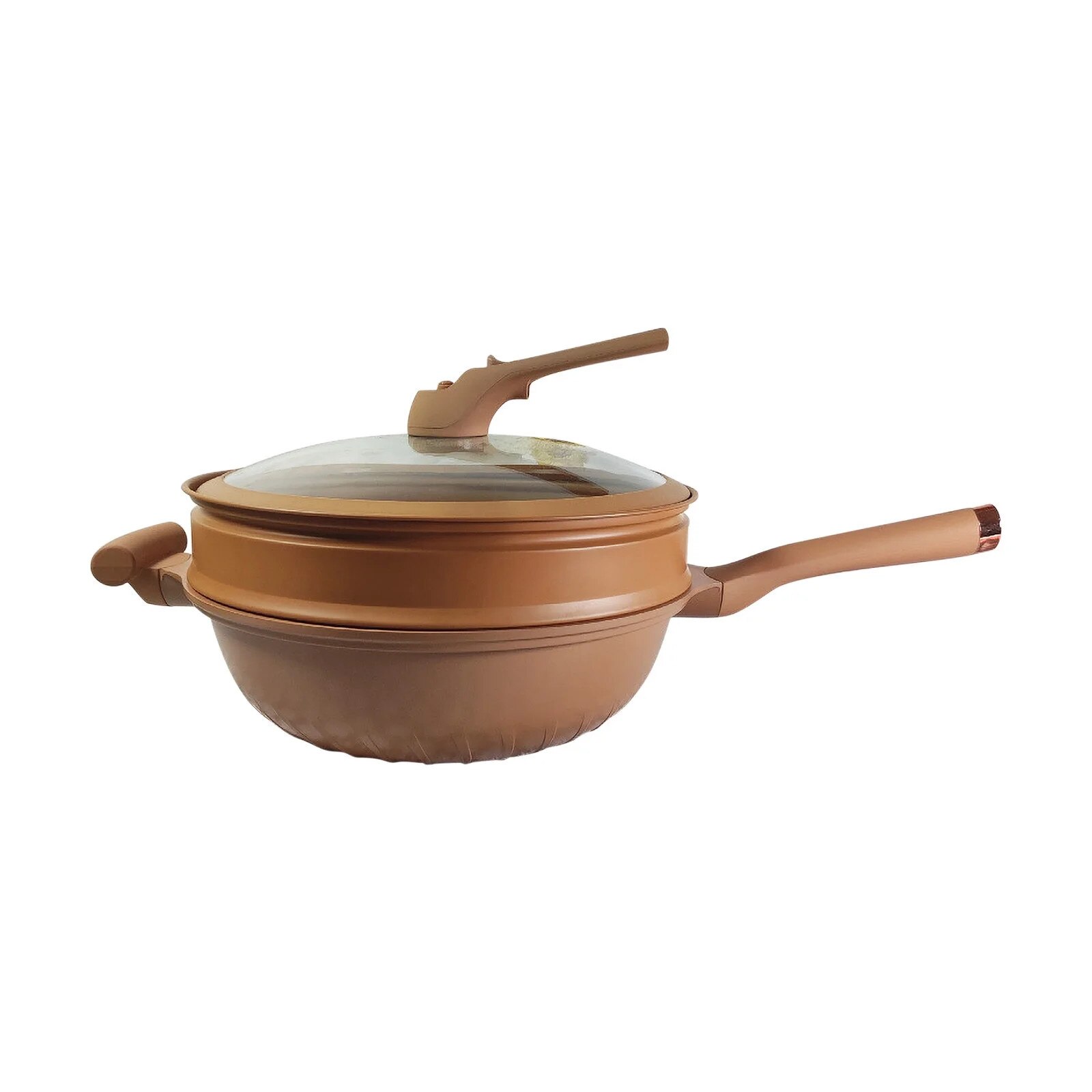 Set oale si cratite, 32cm, argintiu, cu tehnologie non-stick, pentru ...