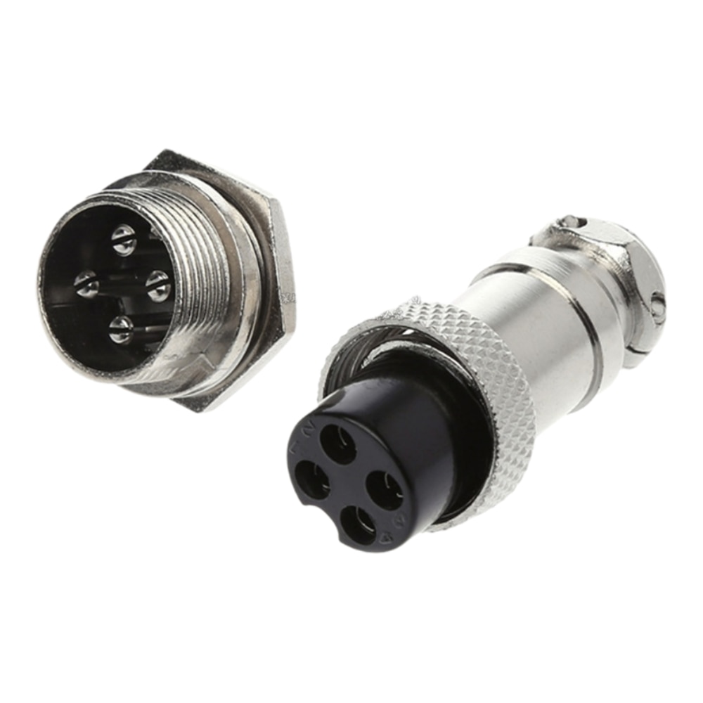Conector de aviatie Gx16, 3 pini, metal, 250V AC, 5 A, set - eMAG.ro