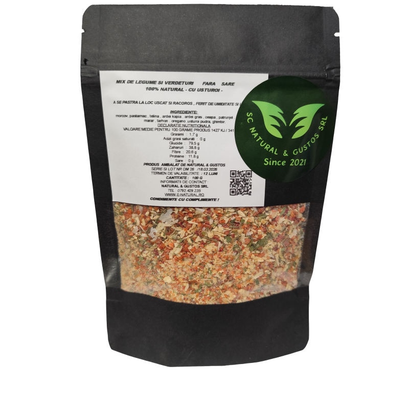 Mix de Legume si Verdeturi Deshidratate cu Usturoi 100% Natural - eMAG.ro