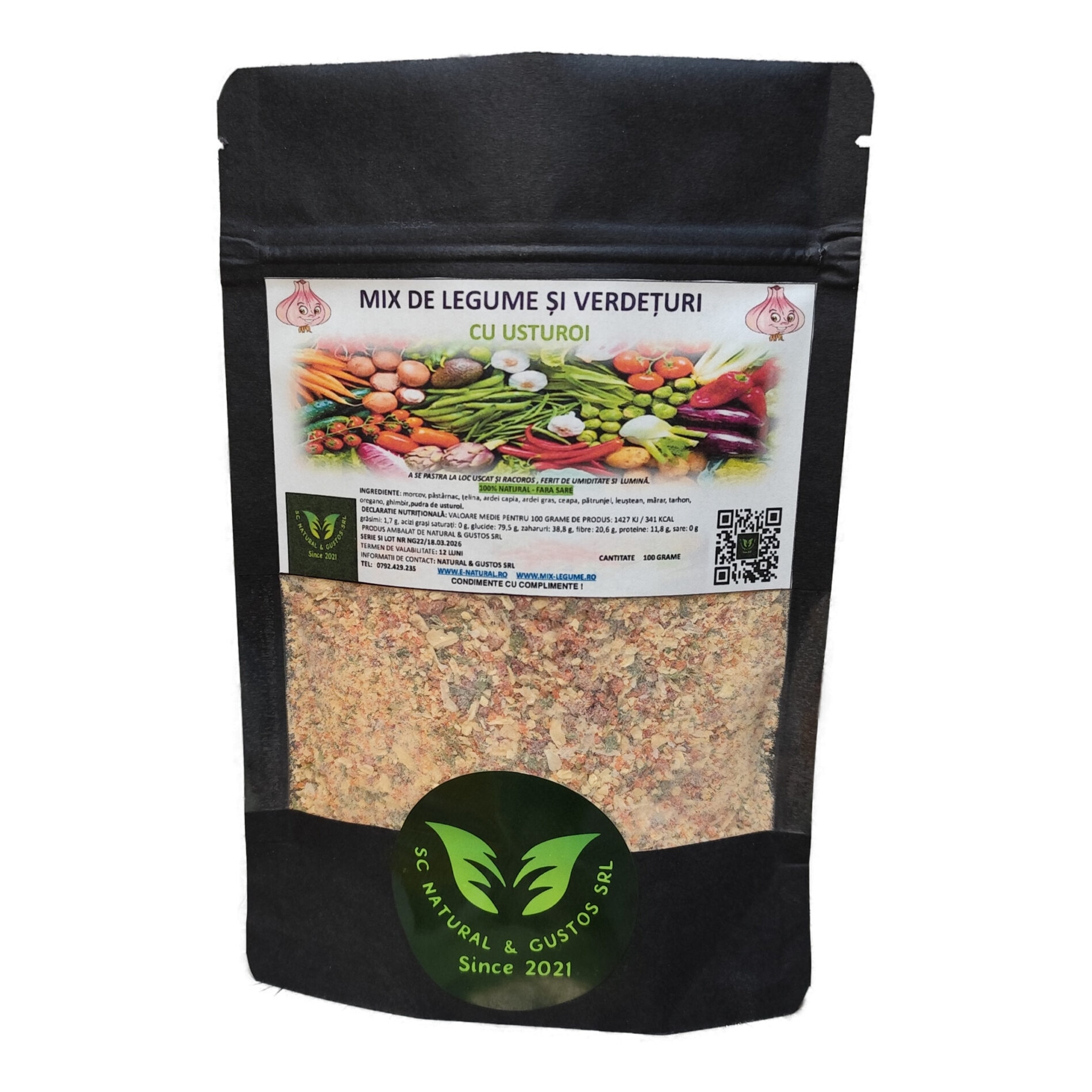 Mix de Legume si Verdeturi Deshidratate cu Usturoi 100% Natural - eMAG.ro