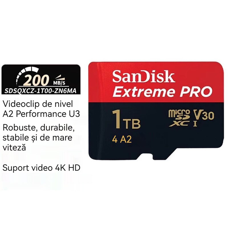 Card e memorie SanDisk Extreme PRO microSDXC, 1TB, 190MB/s, A2 Class 10 ...
