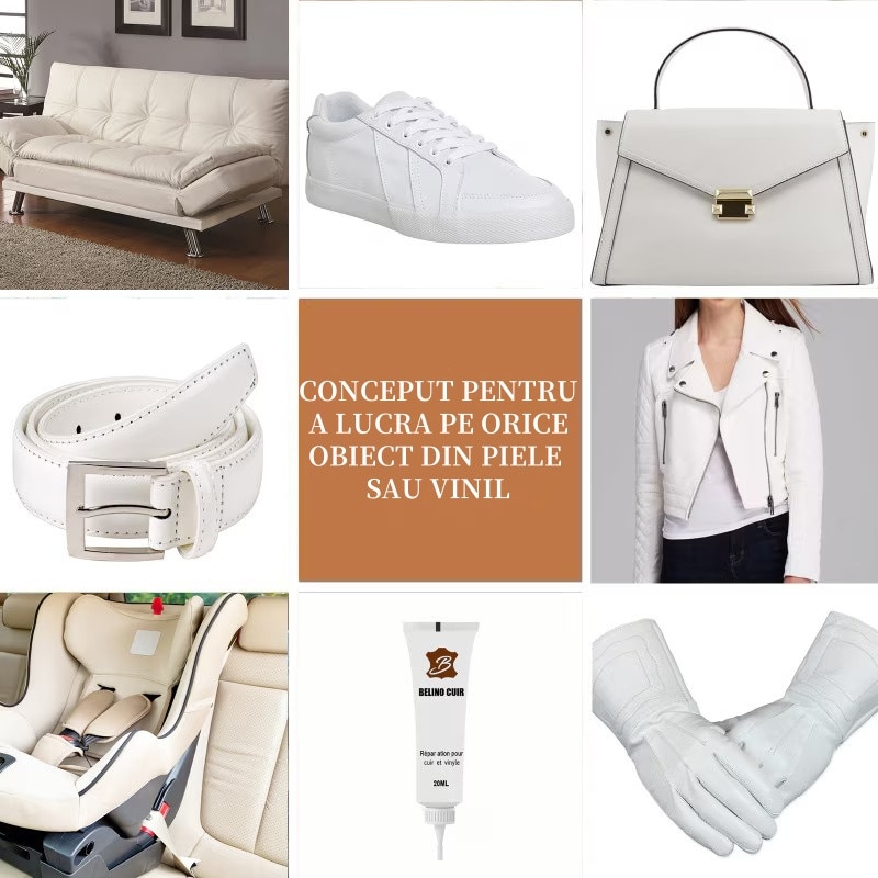 Kit de reparare piele alb, AjieQaQ, gel multifunctional, 20 ml ...