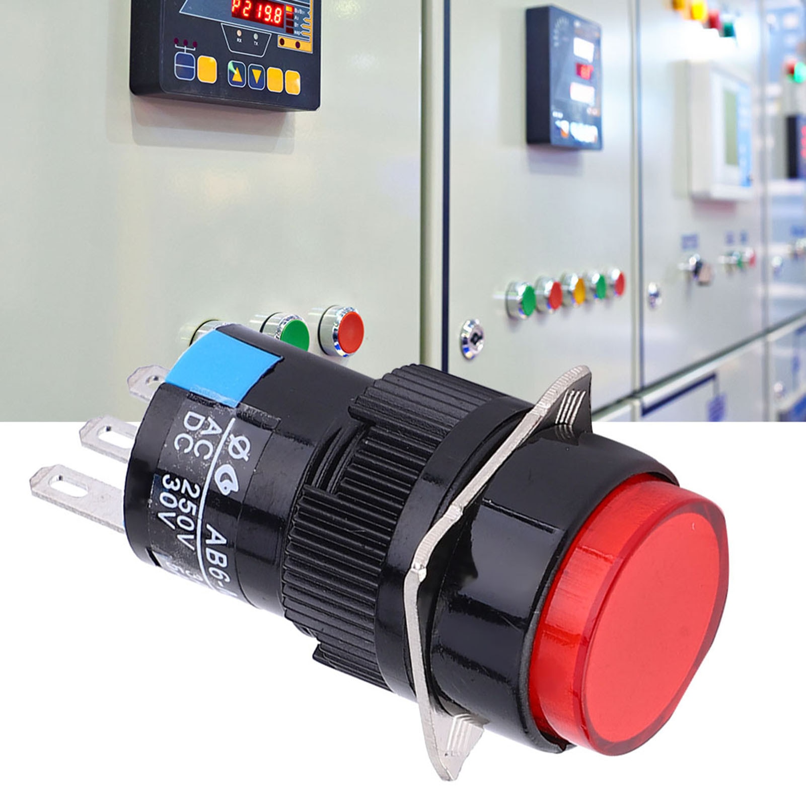 Set 5 Intrerupatoare Momentary Push Button Enforose, 3 pini, rosu/verde ...