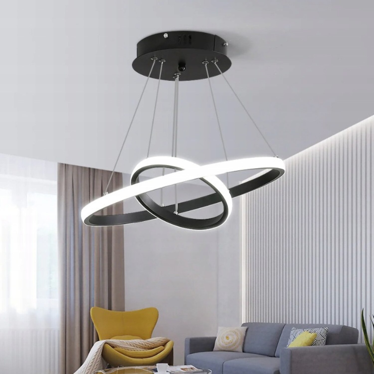 Lustra circulara, cu design elegant si minimalist, structura din fier ...