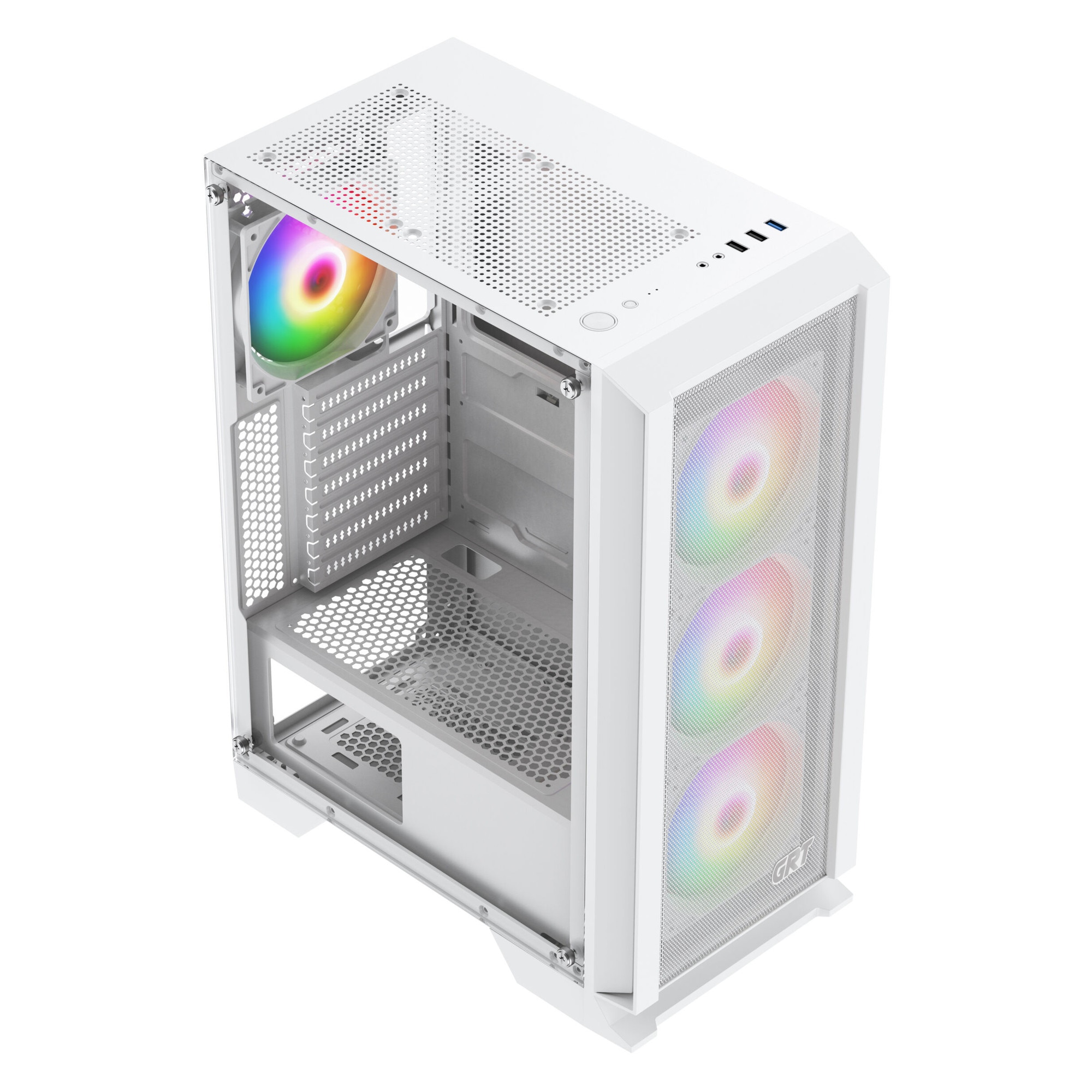 Настолен компютър за игри GRT White RGB FAN с процесор AMD Ryzen 5 ...
