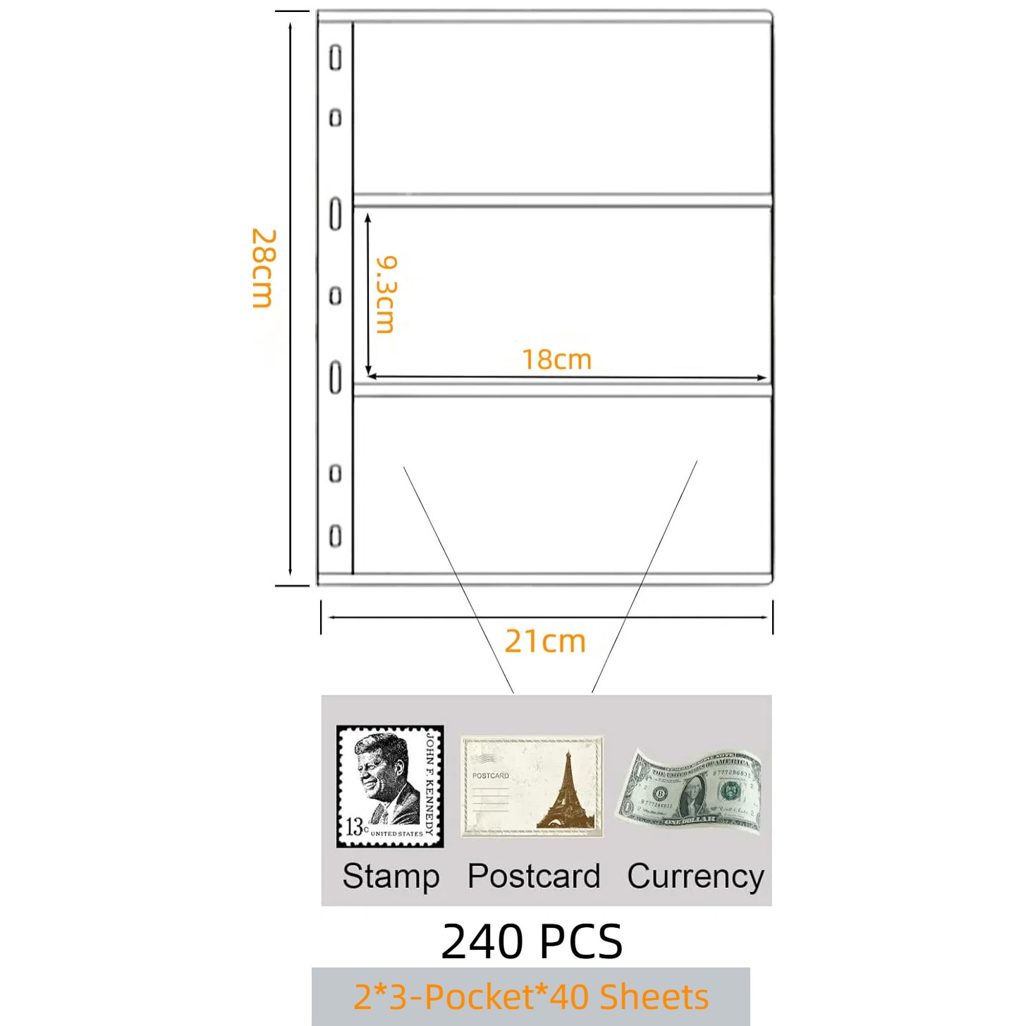 Album de colectie monede/bancnote, Gkllonve, 250 buzunare pentru monede ...