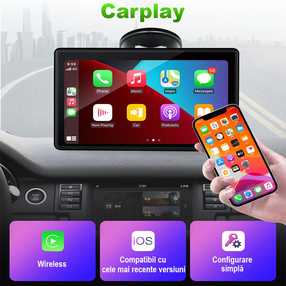 Navigatie Auto Universala DAIXSTORE®, Camera Marsarier Inclusa, Display TouchScreen 7 inch ...