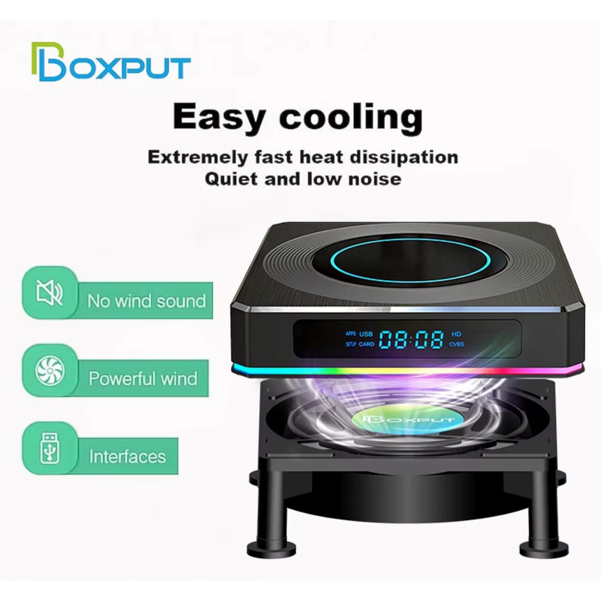 Ventilator pentru TV Box Android, Router, Raspberry Pi Computer, 5V USB ...