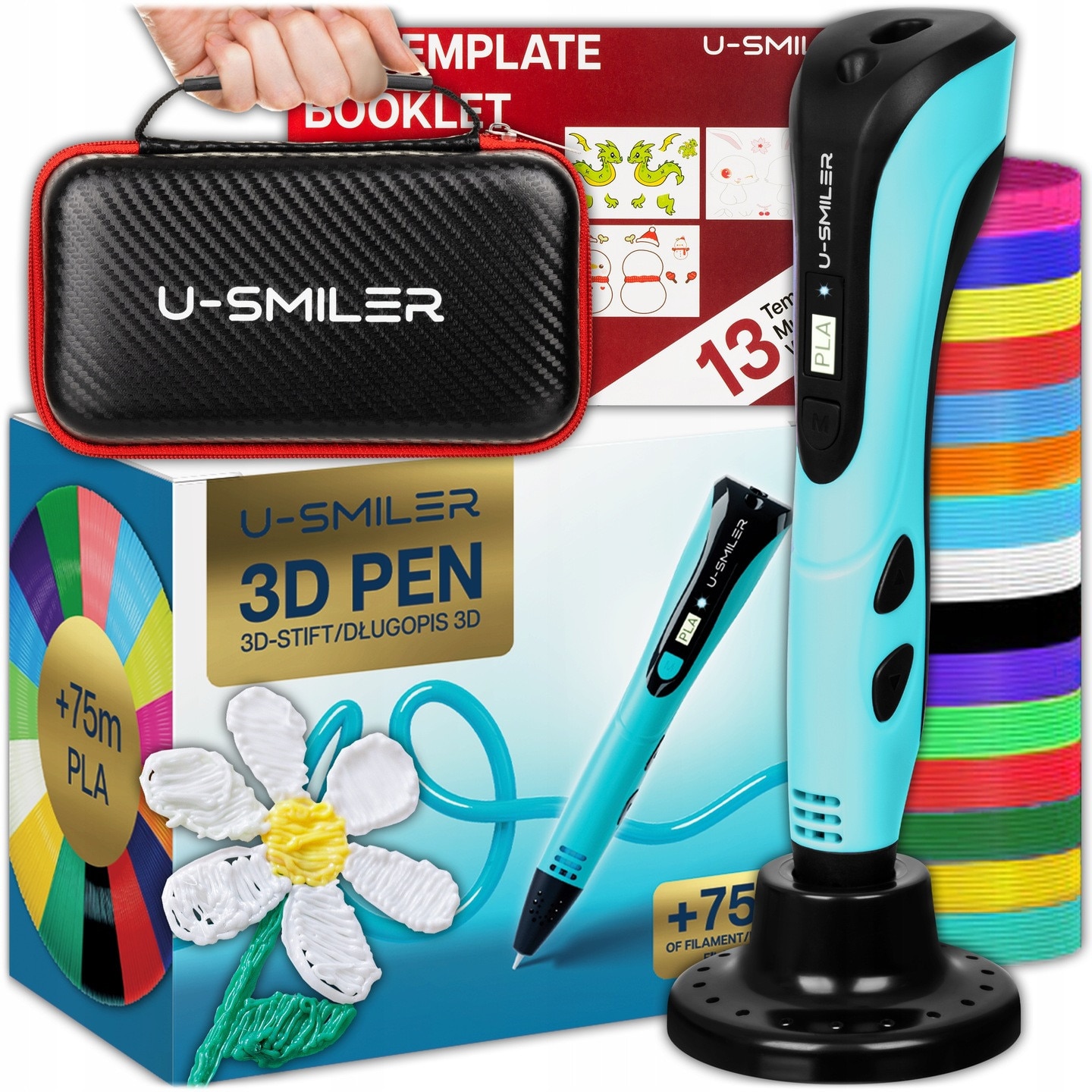Pix 3D, Imprimanta 3D Pen, Generatia a 4-a, 75 Metri, Colorat - eMAG.ro