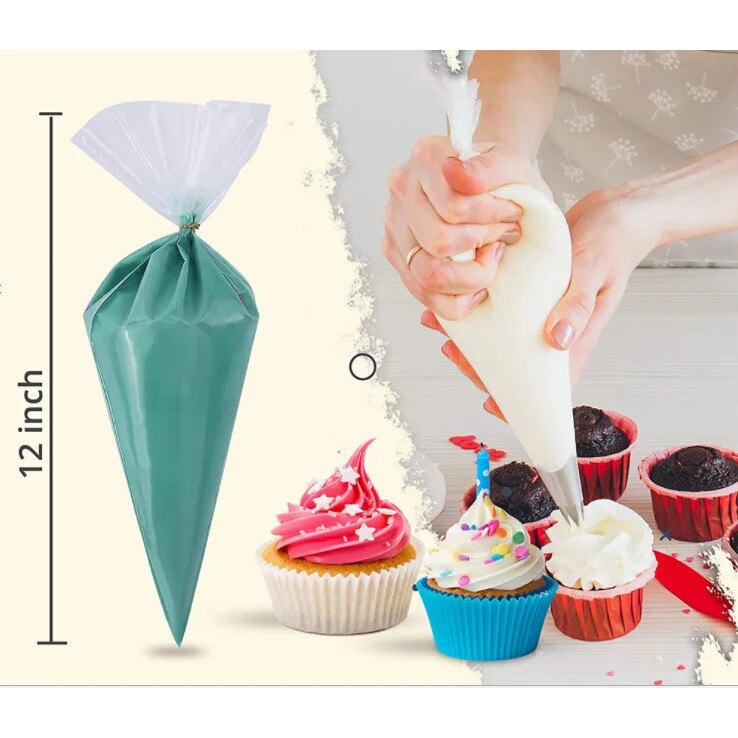Set de pungi de decorare prajituri 12 inch, 100 buc, plastic ...