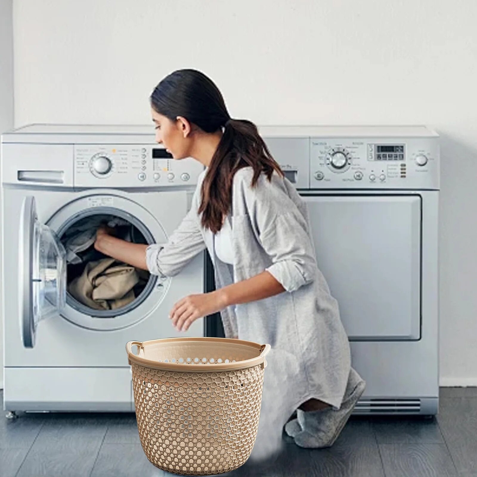 Cos pentru rufe, multicolor, plastic, 25.5x20x20cm, capacitate mare ...