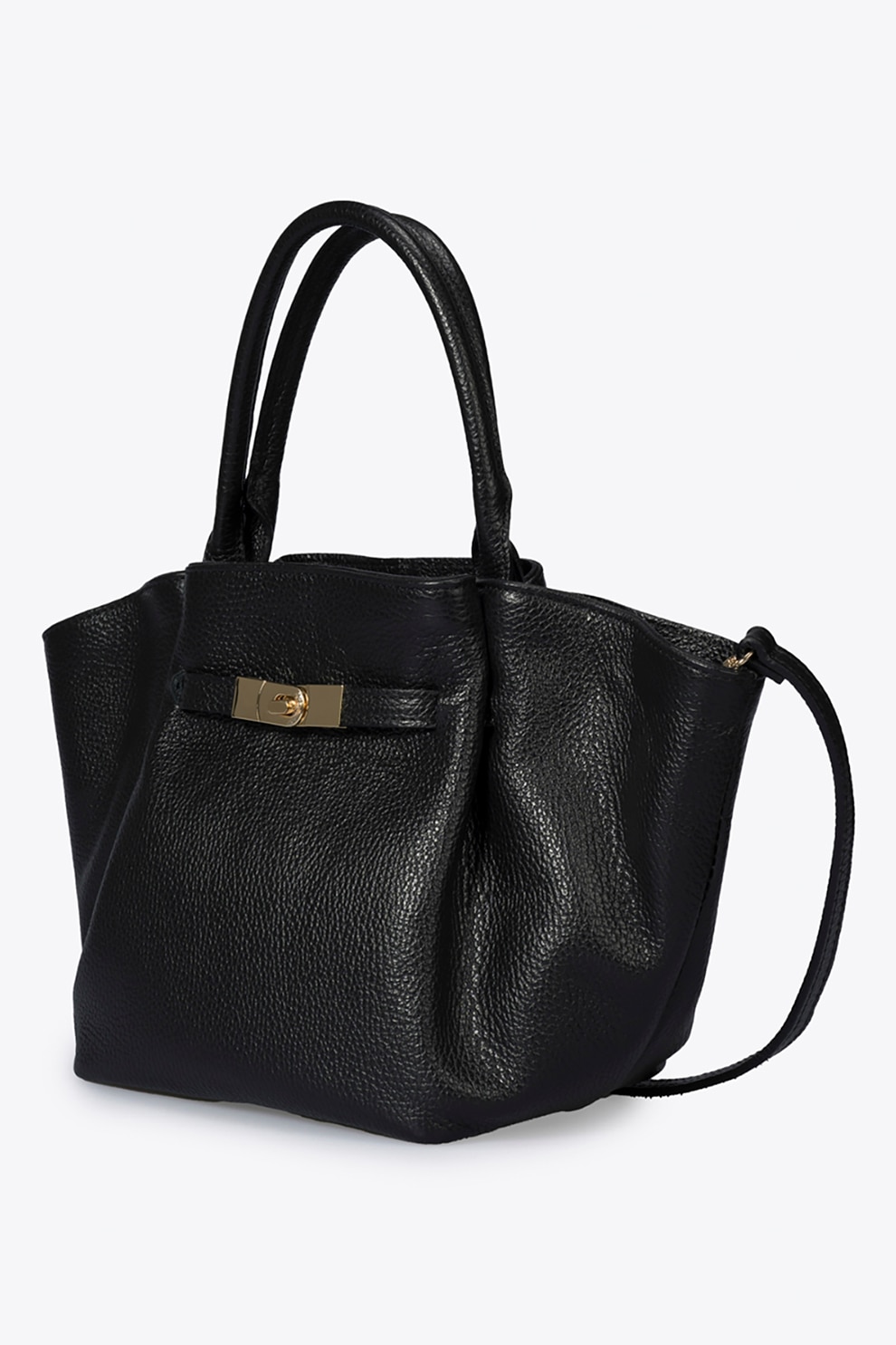 Massimo Castelli, Geanta shopper din piele, Negru - eMAG.ro
