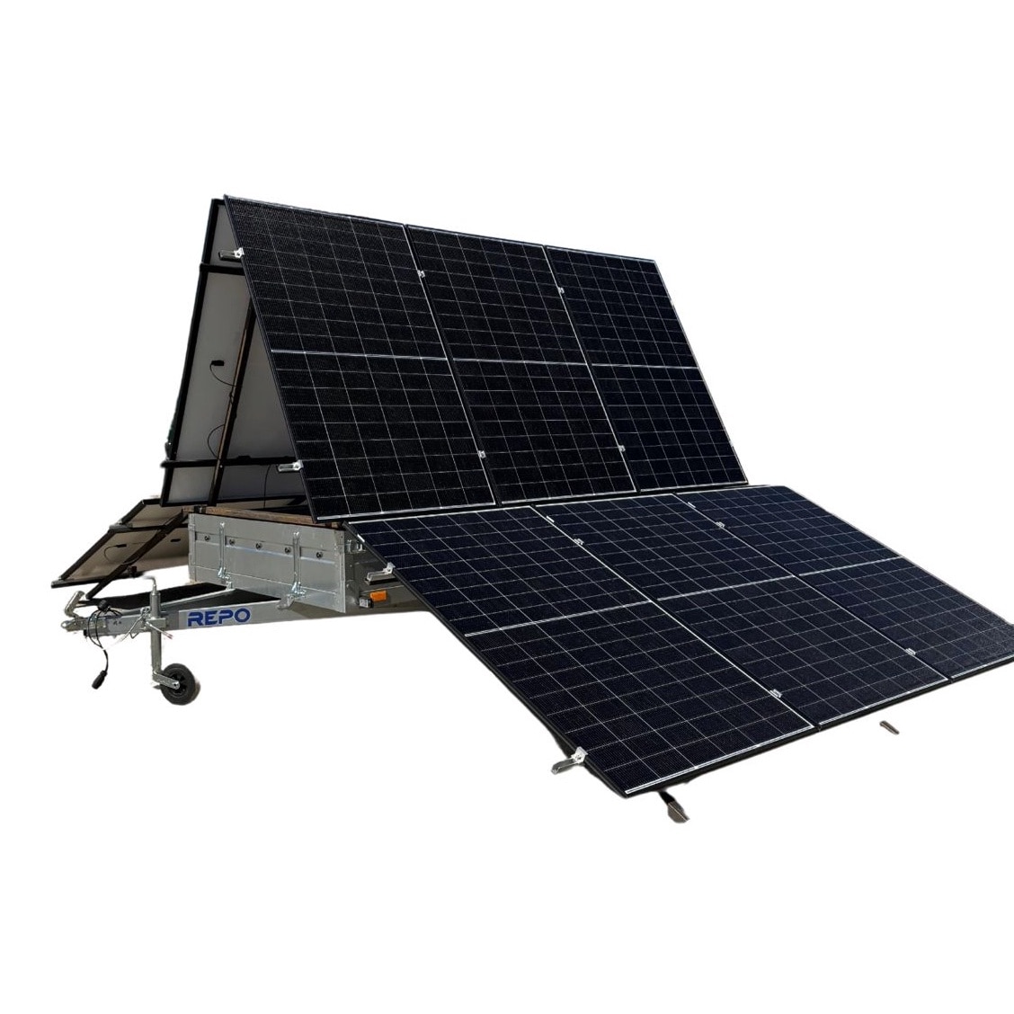 Remorca solara generator fotovoltaic mobil off-grid, 12 x panouri ...