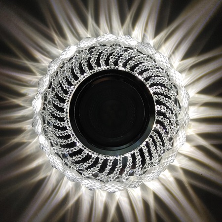 Plafoniera Delux M, halogena, cu banda LED, sticla, 110x30mm, set cu ...