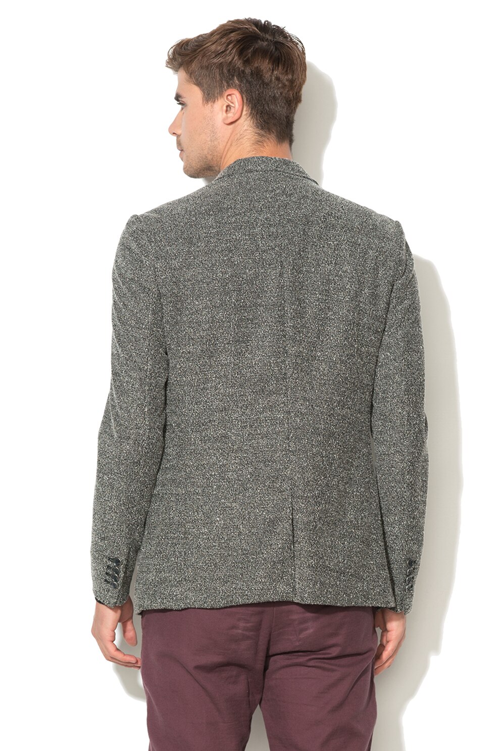 Zee Lane Collection, Сако с релеф, Черен меланж, 48 - eMAG.bg