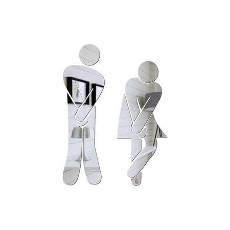 Semn de toaleta din acril, decor functional pentru birou, tehnologie de ...