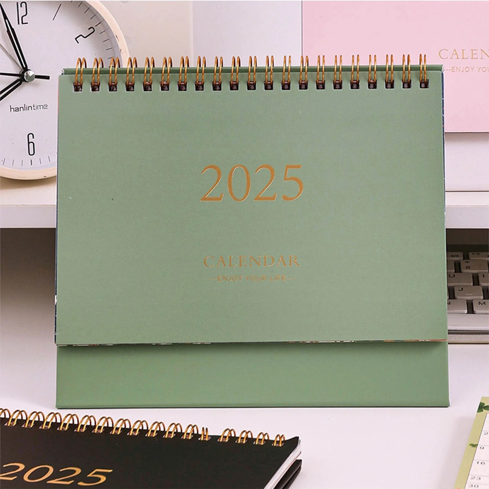Малък настолен календар 2025, настолен календар с капак, с крачета ...