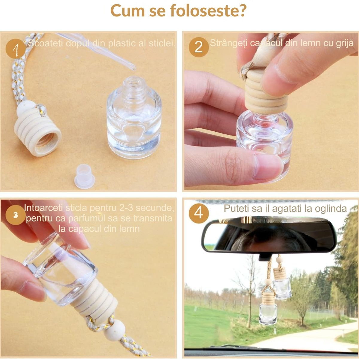 Odorizant auto, Parfum frantuzesc, Bujor • Trandafir • Chihlimbar, 8 ml ...