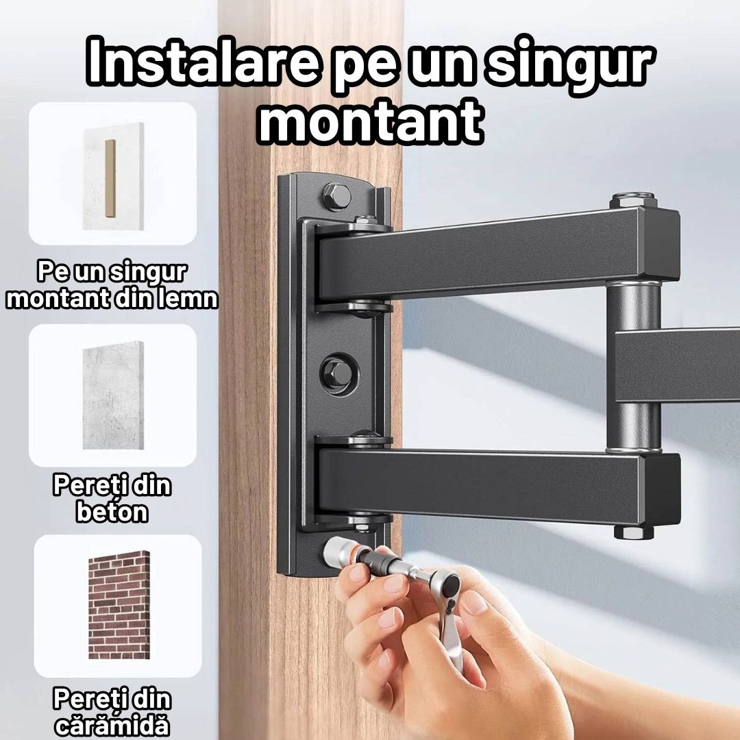 Suport TV de Perete, Premium, Montare pe Perete, Reglabil, Rotire ...