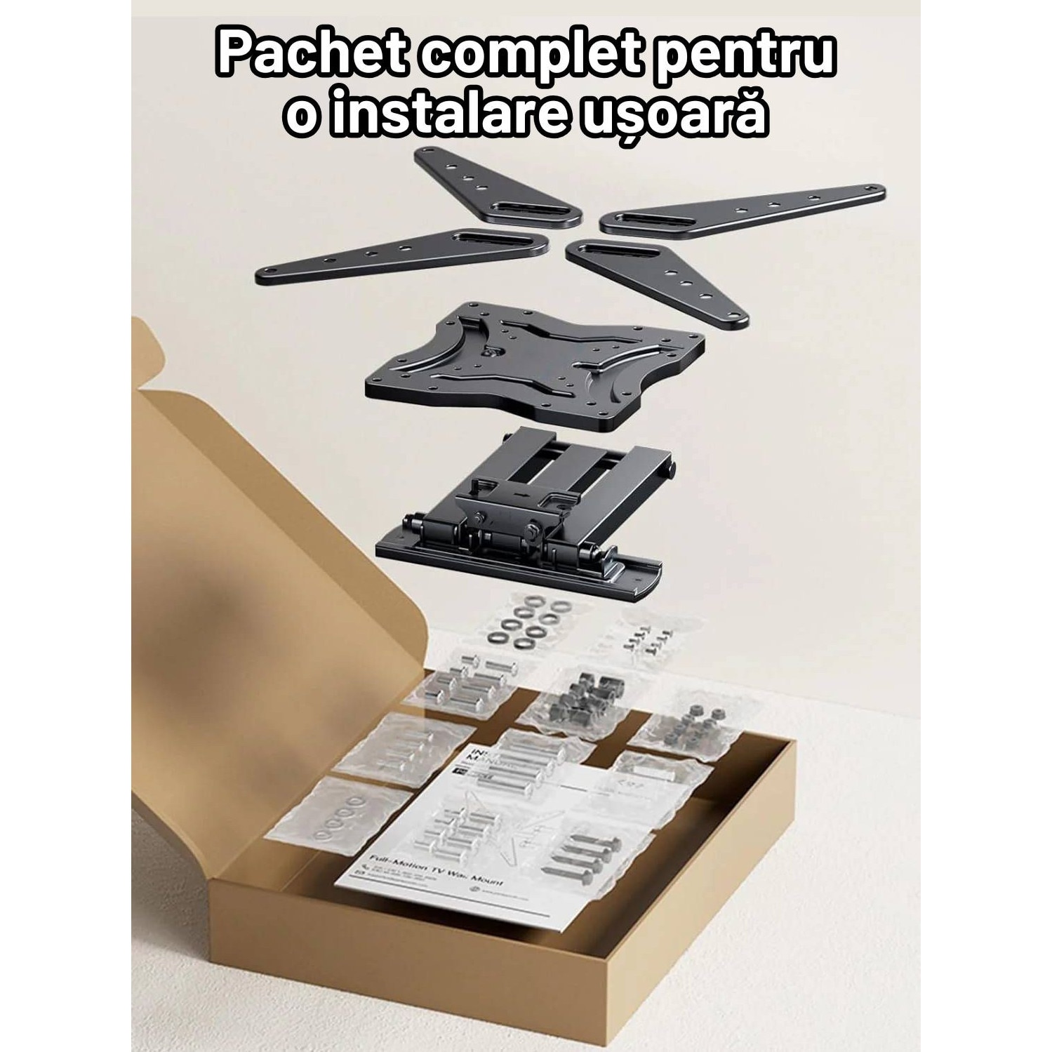 Suport TV de Perete, Premium, Montare pe Perete, Reglabil, Rotire ...