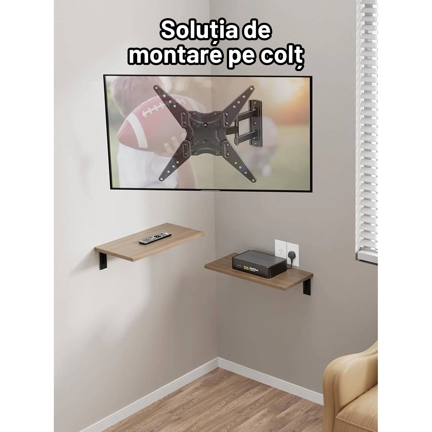 Suport TV de Perete, Premium, Montare pe Perete, Reglabil, Rotire ...