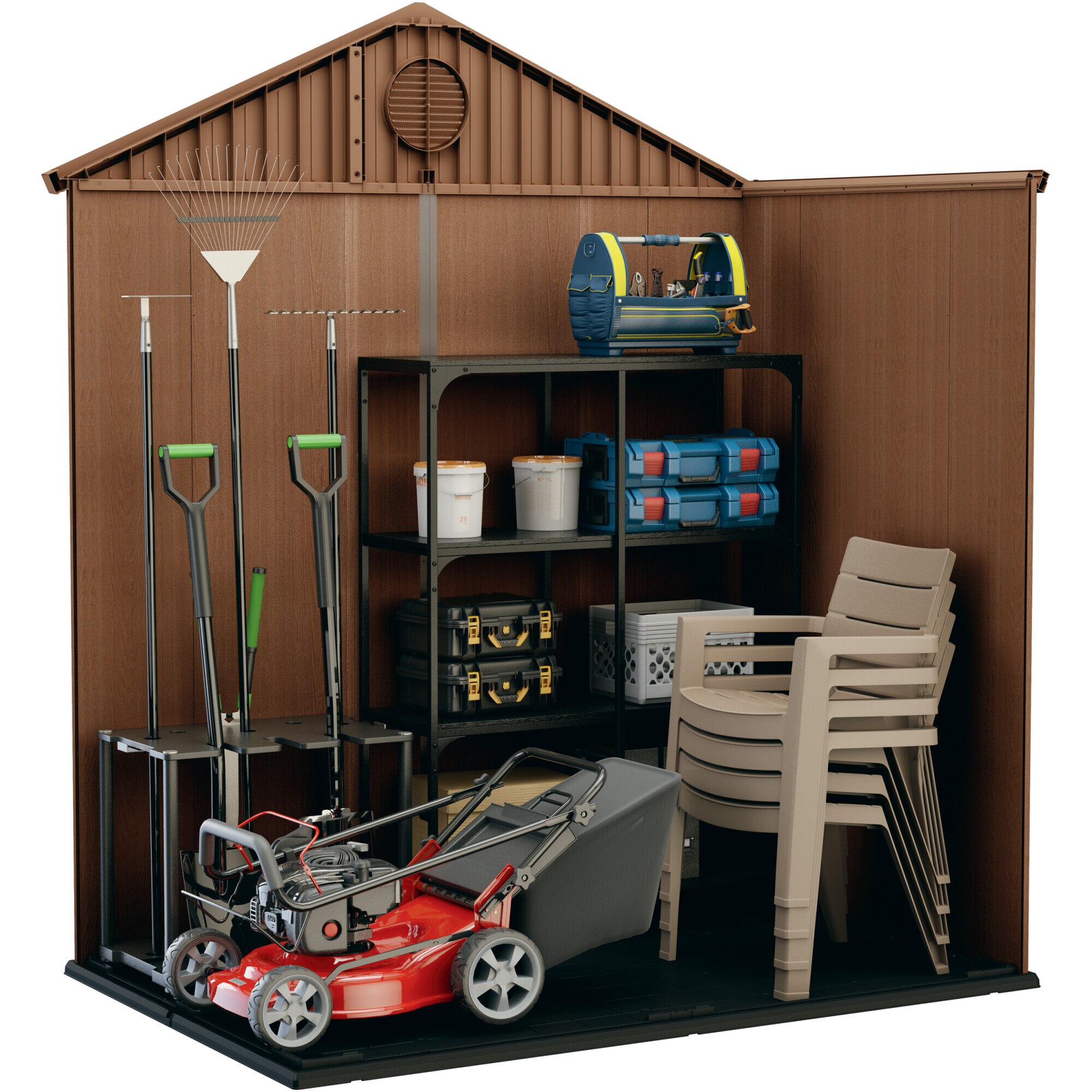 Casuta de gradina Keter Darwin, 6x4, 190 x 122 x 221cm, plastic Evotech ...