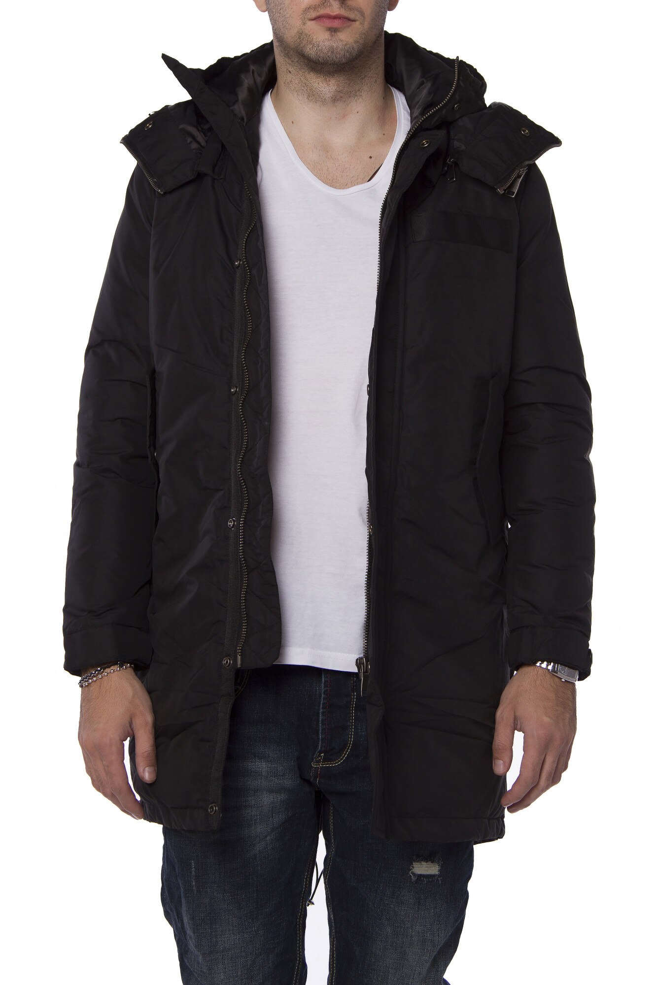 Geaca neagra de fas,Y TWO JEANS,L,pentru barbati - eMAG.ro