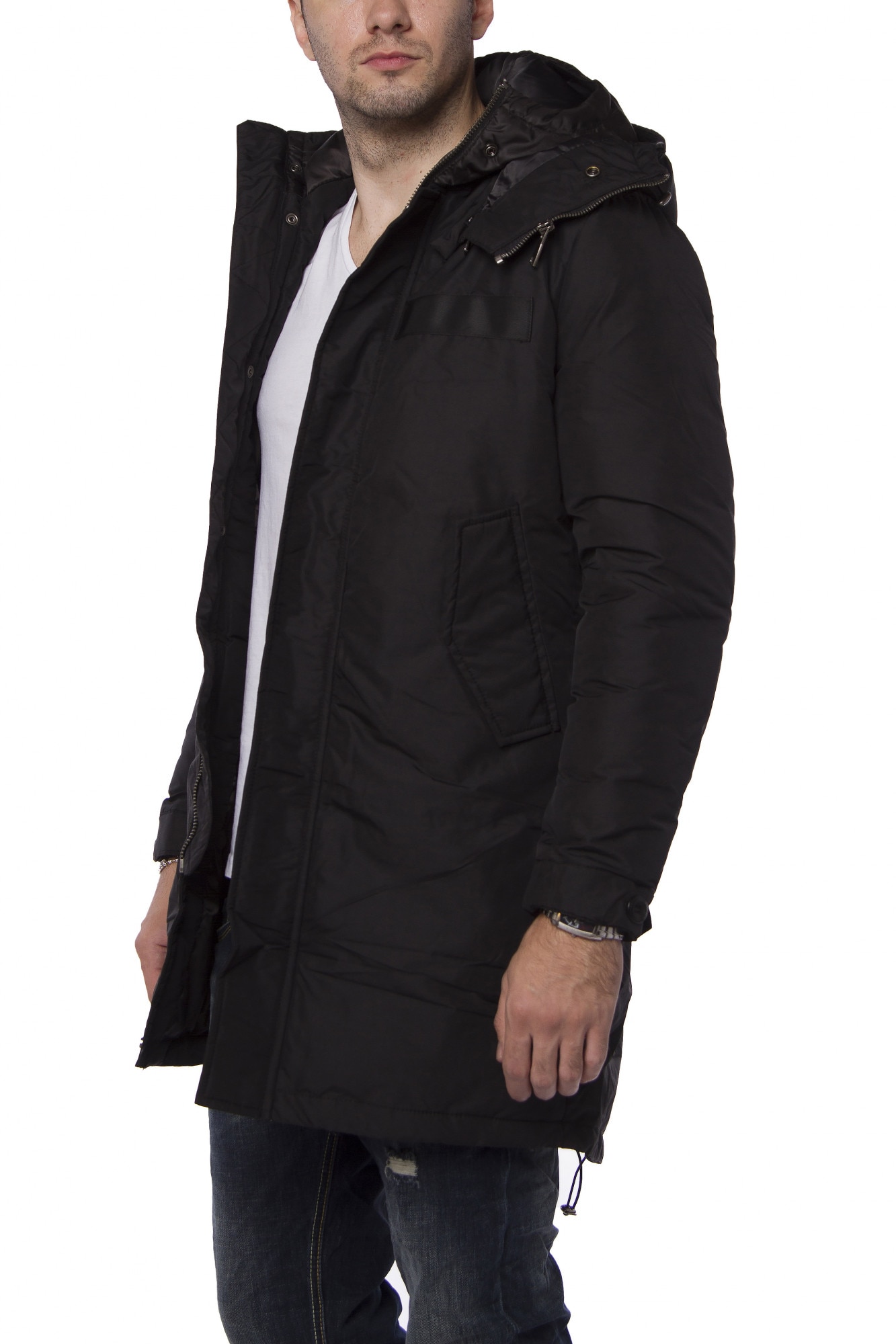 Geaca neagra de fas,Y TWO JEANS,L,pentru barbati - eMAG.ro