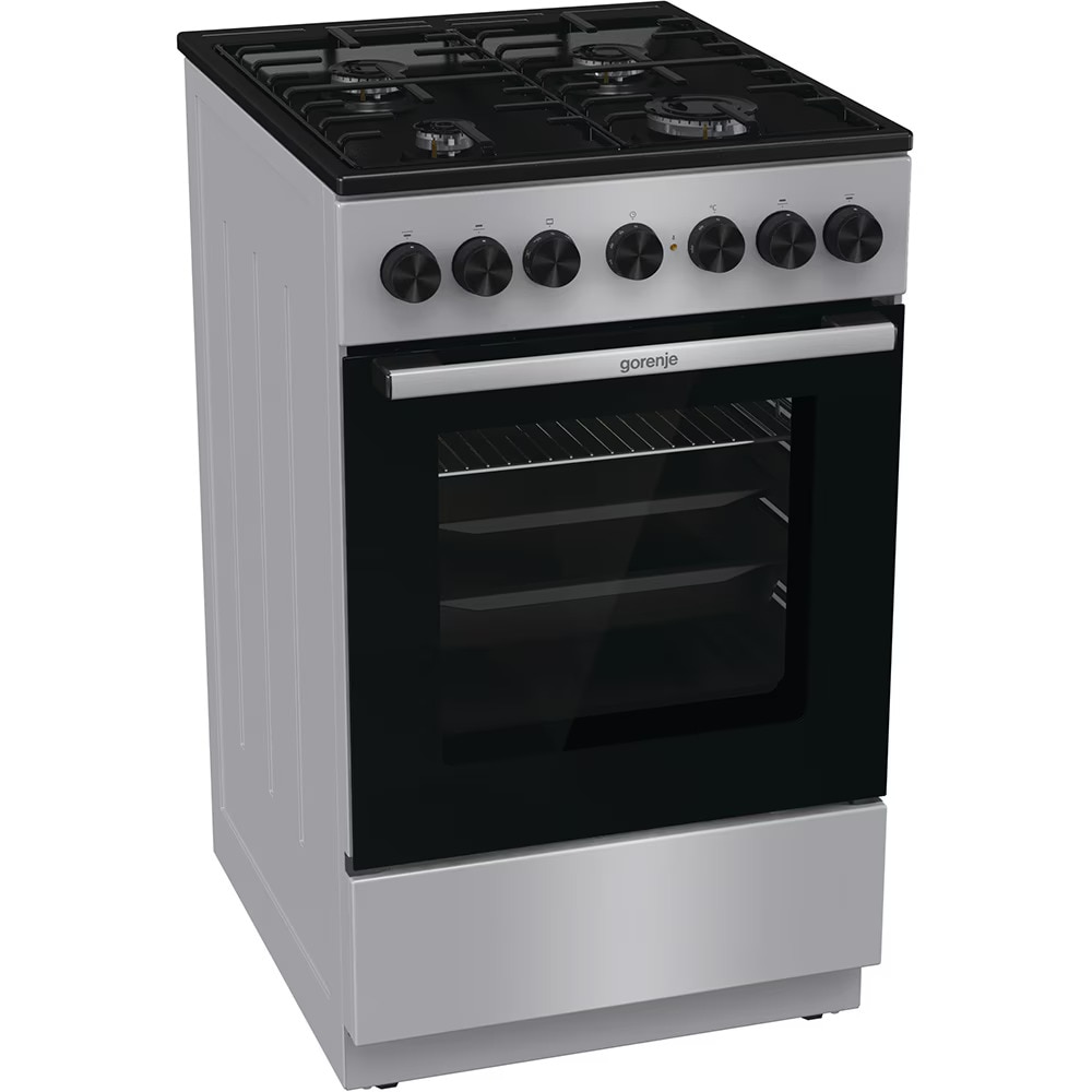 Aragaz GORENJE GK5B41SH, 4 arzatoare, Mixt, Gaz si Electric, L 50 cm, Grill, Gri - eMAG.ro