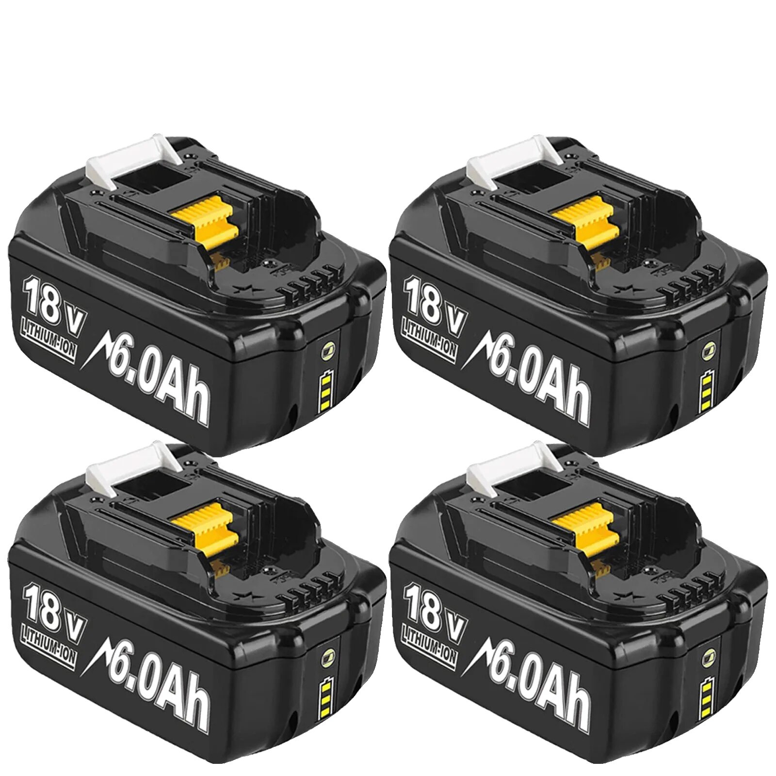 Set baterii 6000mAh, 18V, cu incarcator 4A/6A, 4 bucati - eMAG.ro