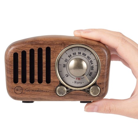 Radio FM Classic Wood Retro Mic - eMAG.ro