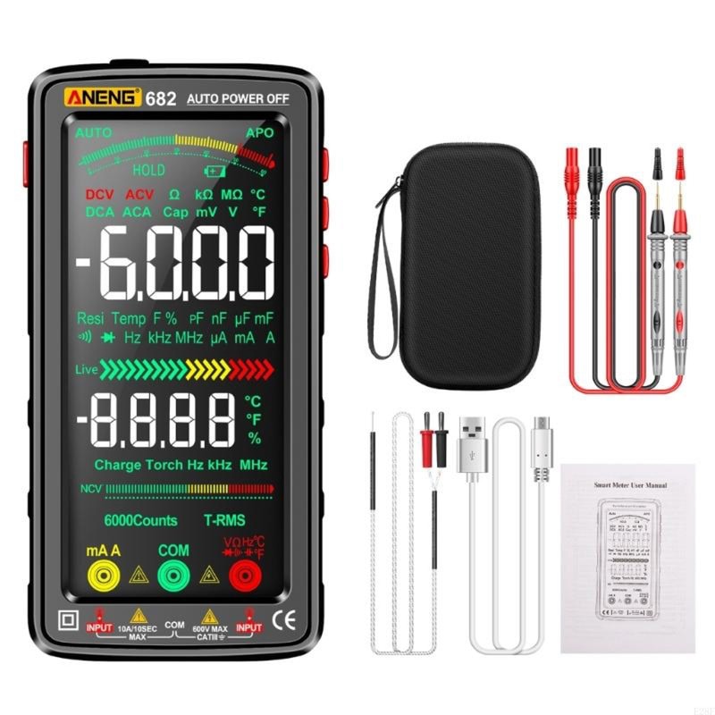 Multimetru digital inteligent cu ecran tactil, ANENG, 6000 numaratori ...